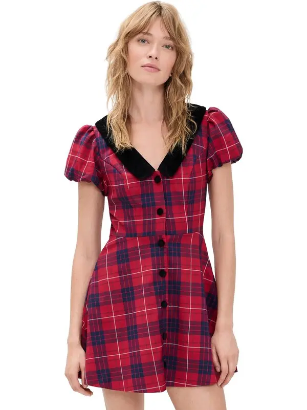 Hill House Home The Samantha Dress - Cherry Tartan