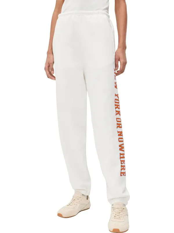 NEW YORK OR NOWHERE Knicks Classic Fleece Sweatpants - Off White