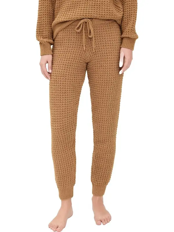 PJ Salvage Cozy Chenille Waffle Pants - Caramel