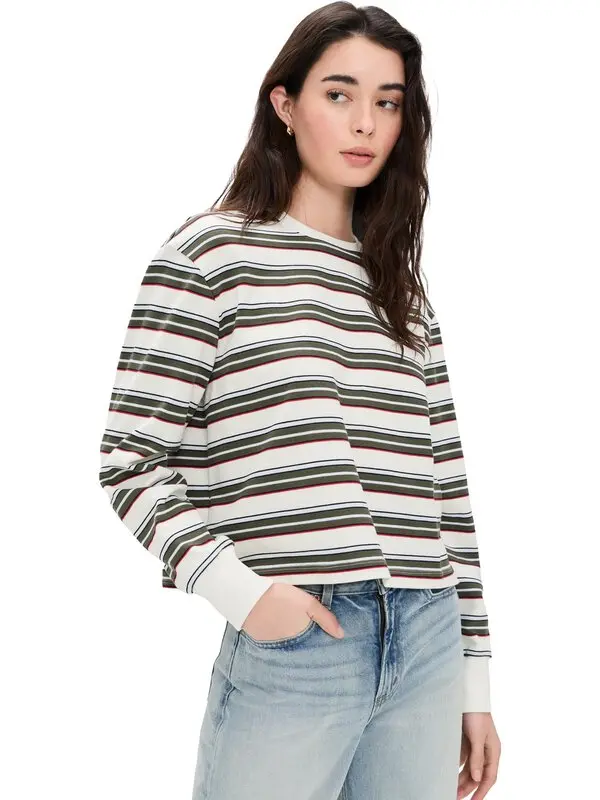 Joe's Jeans Boxy Striped Long Sleeve Tee - Ivy Multi Stripe
