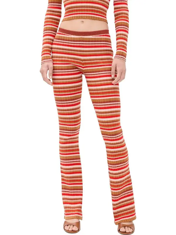 BANANHOT Ribbed Knit Pants - Bayadere Rib Stripes