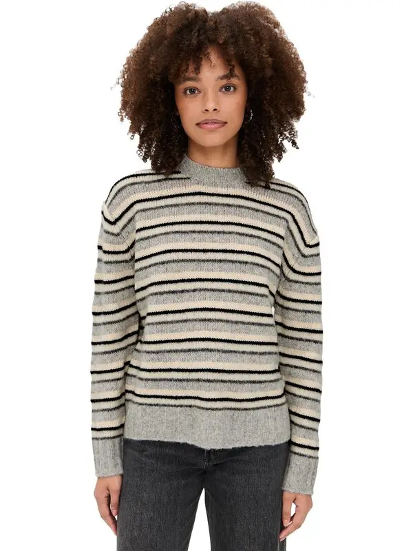 PISTOLA Hanna Striped Sweater - Grey White Stripe