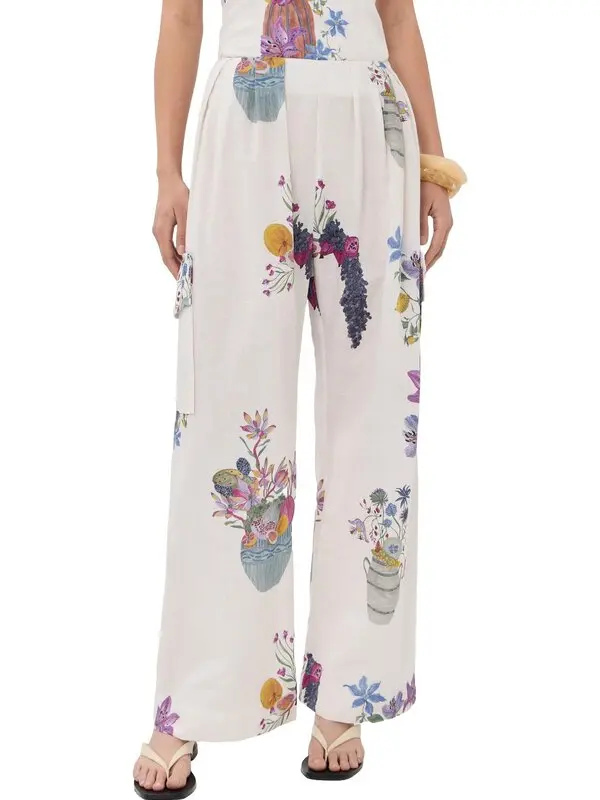 ISLA & WHITE Olivine Fruit And Floral Print Pants - Solene