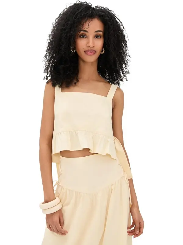 DRESS TO Tiered Crop Top - Beige Shell