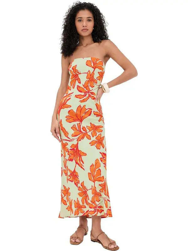 Minkpink Estelle Strapless Maxi Dress - Mint Floral