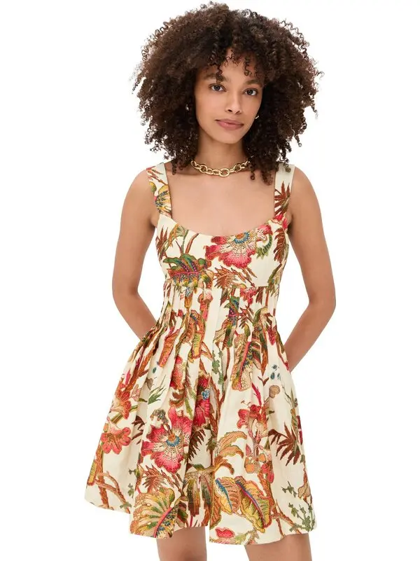 Cara Cara Ria Mini Dress - Fauna Floral Ivory