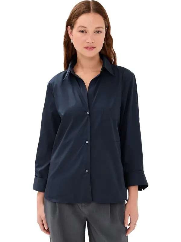 TWP Next Morning Button Down Shirt - Midnight
