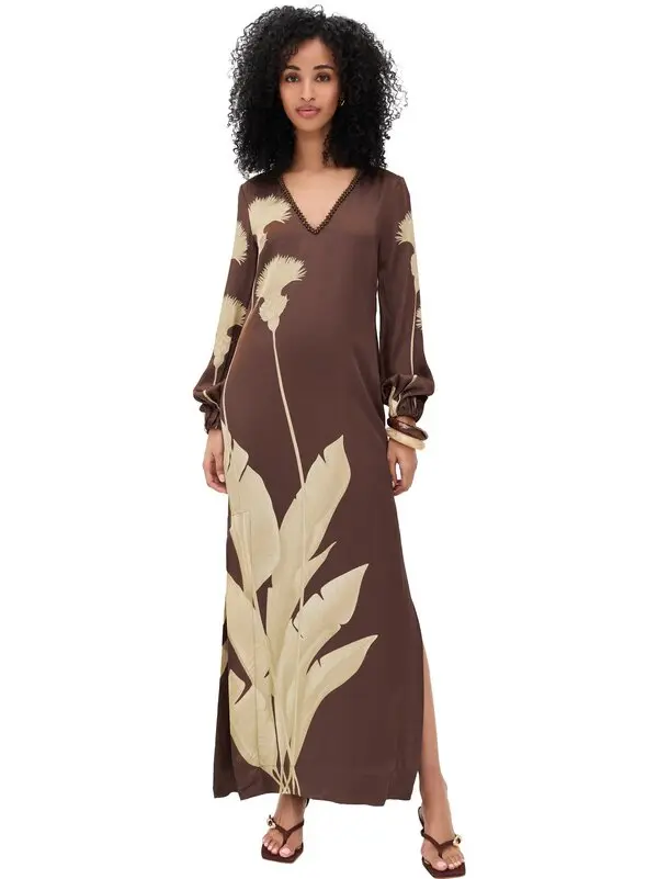 ANDRES OTALORA Palmas Maxi Dress - Mocha Dandelion