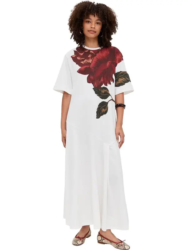 Farm Rio Floral Print Maxi Dress - Off White