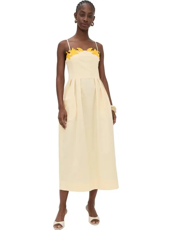 Fanm Mon Lorr Marassa Midi Dress - Light Yellow