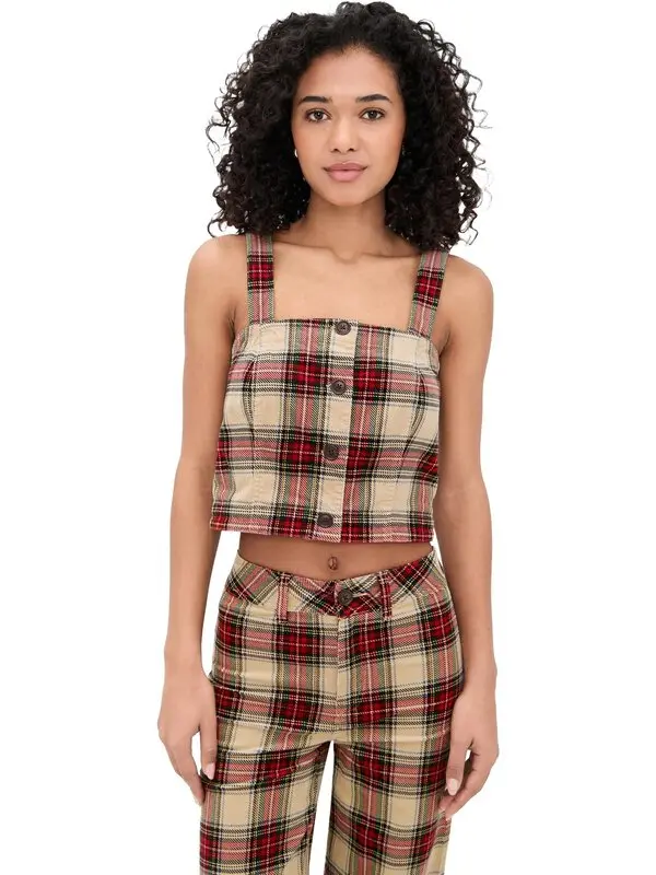 Faherty Brand High Ridge Corduroy Bustier - Winterstone Plaid