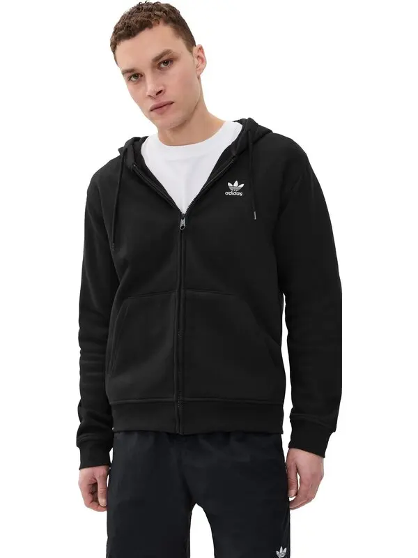 Adidas Trefoil Essentials Full Zip Hoodie - Black