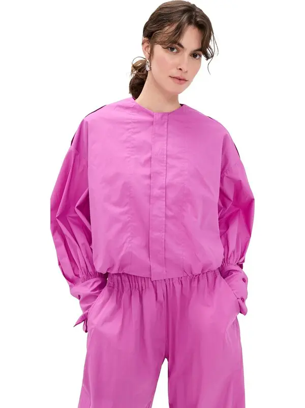THE LATEST Diana Poplin Blouse - Fuxia