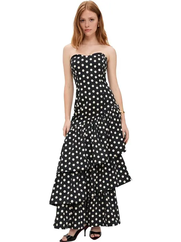 Cara Cara Sonoma Strapless Polka-dot Maxi Dress - Joelle Dot Black