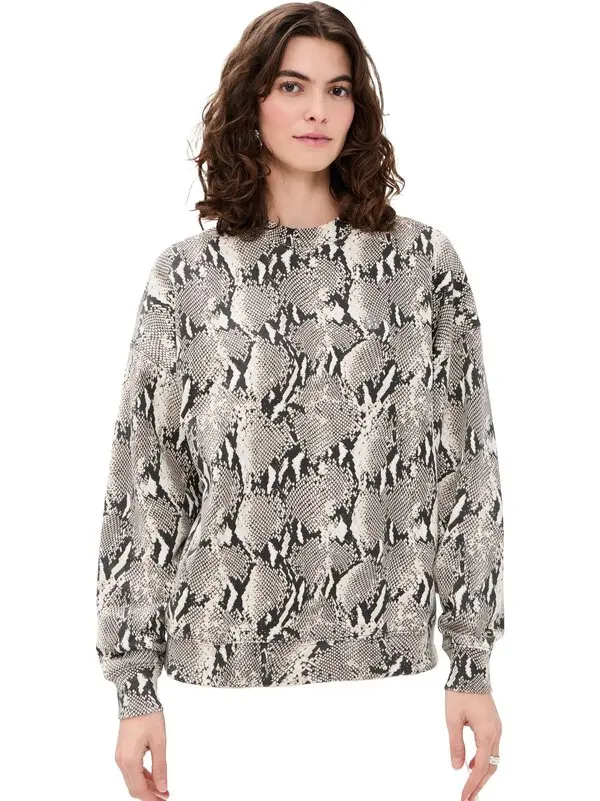 ANINE BING Miles Snakeskin Print Sweatshirt - Washed Python