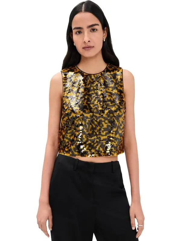 Staud Seraphina Sequin Top - Turmeric/black