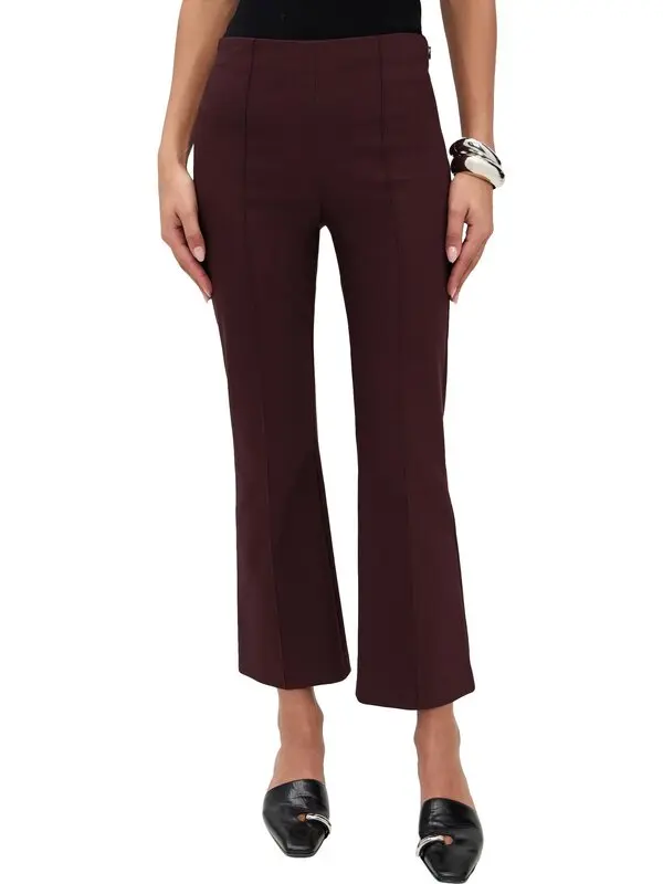 Vince Mid-rise Pintuck Crop Flare Pants - Oxblood