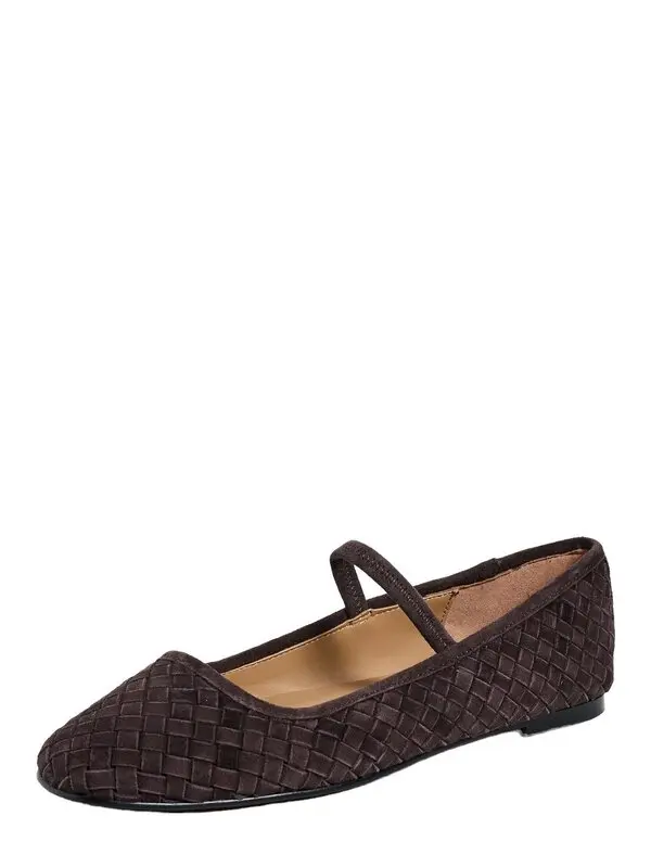 Madewell Greta Elastic Mary Jane Flats - Dark Roast