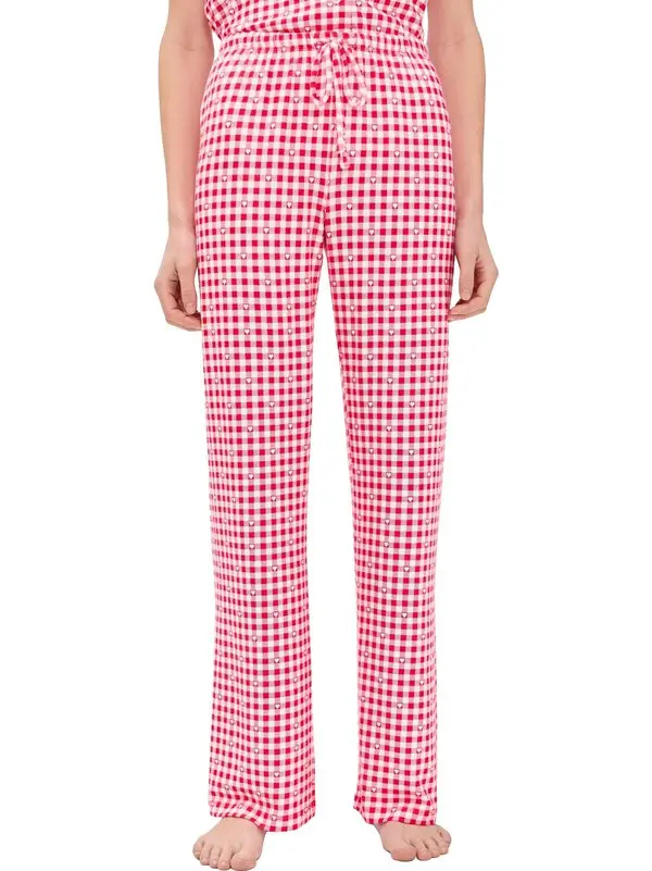 Z Supply Gingham Pants - Kiss Me Red