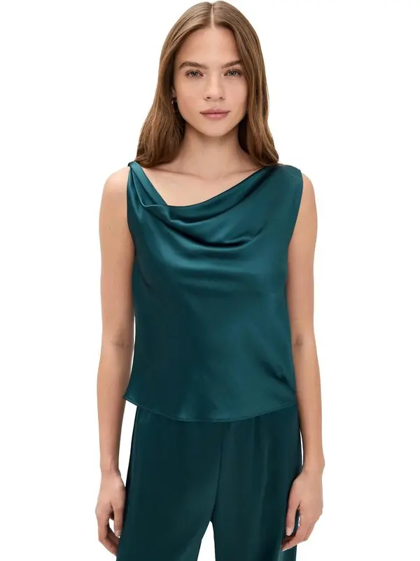 LESET Barb Shell Sleeveless Blouse - Pacific
