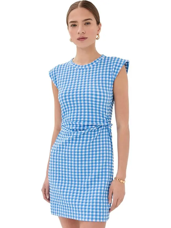Tanya Taylor Sleeveless Aurora Midi Dress - Vista Blue/white
