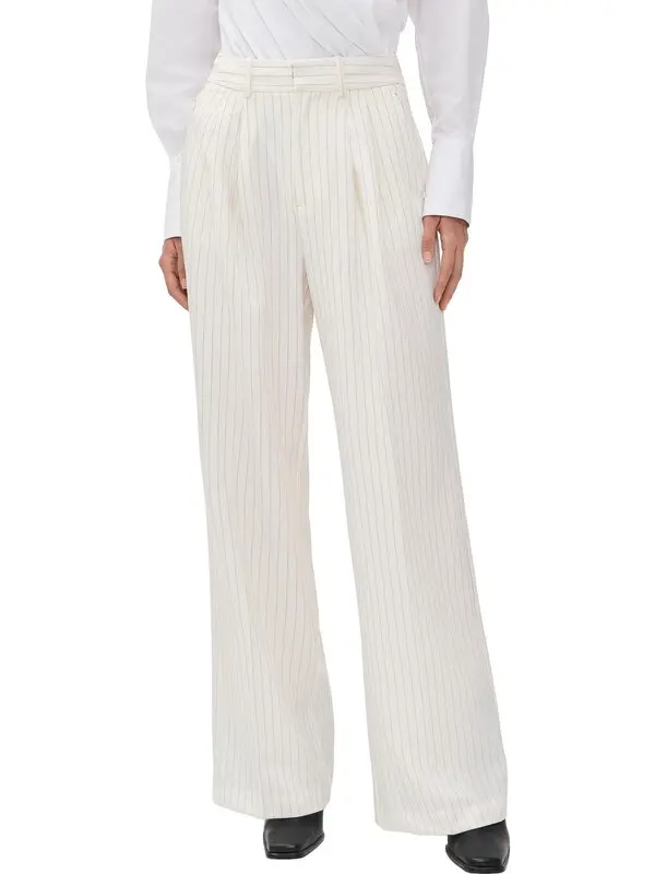 Good American Essential Suiting Trousers - Chestnut Pinstripe