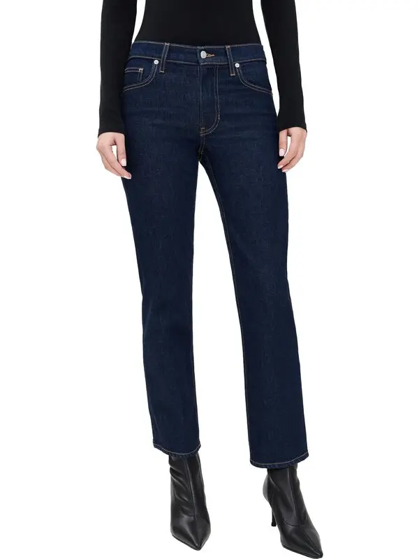 Veronica Beard Leah Mid-rise Straight Leg Jeans - Indigo Rinse