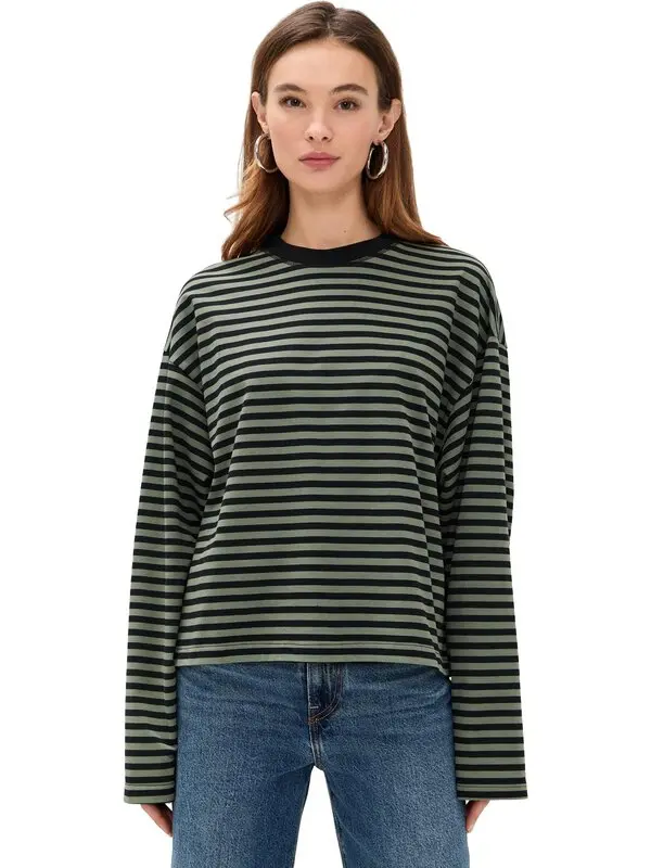 Lioness Striped Long Sleeve Tee - Forest Stripe
