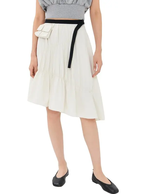 3.1 Phillip Lim Ripstop Asymmetric Skirt - Ivory