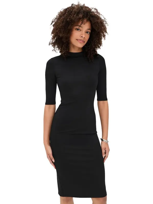 Alice + Olivia Delora Fitted Mock Neck Dress - Black