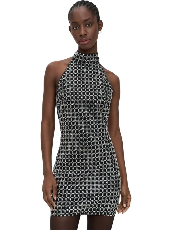 Remain Birger Christensen Sequin-embellished Halterneck Mini Dress - Black