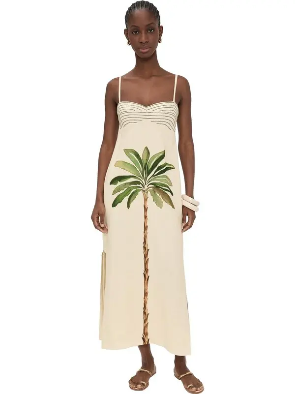 DRESS TO Palm Tree Print Maxi Dress - Tropical Print