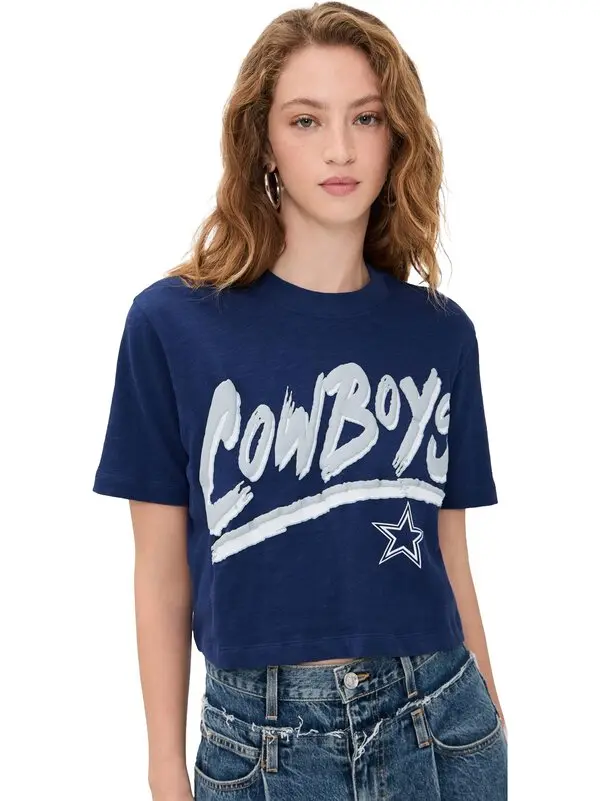 Junk Food Cowboys Graphic Crop Tee - True Navy