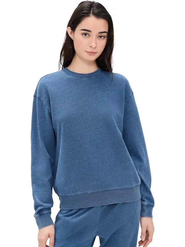 Z Supply Crewneck Pullover Sweatshirt - Calypso Blue Indigo