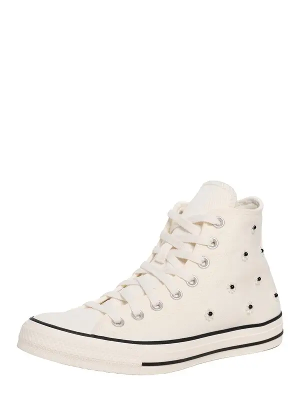 CONVERSE Chuck Taylor All Star Beaded High Top Sneakers - Egret/black/egret