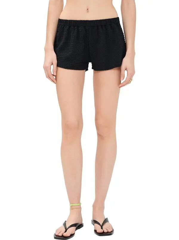 Hunza G Stretch Seersucker Shorts - Black