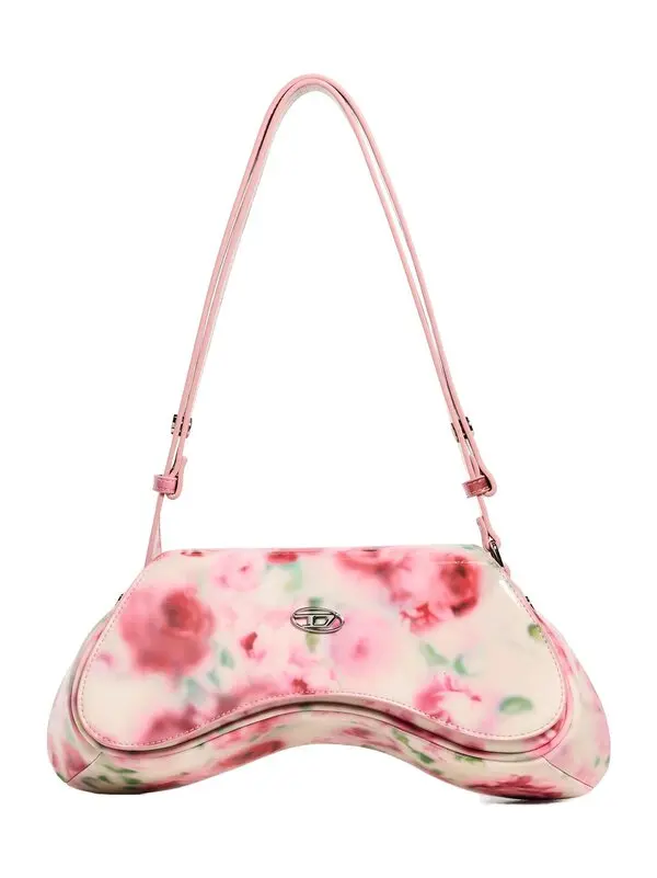 DIESEL® Floral Print Crossbody Bag - White/pink Roses