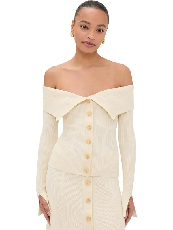 Zimmermann Rebellion Bandeau Cardigan - Parchment