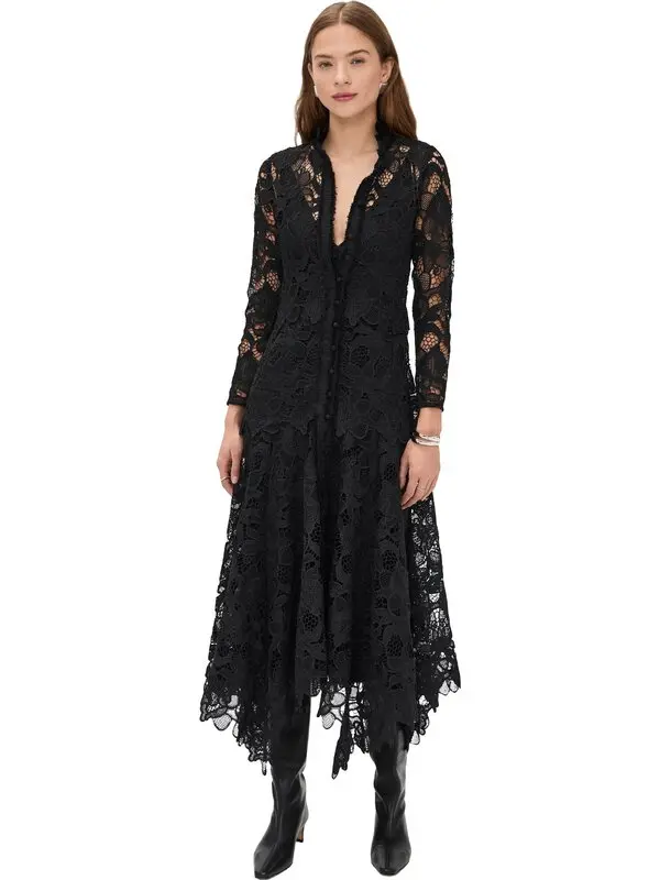 Alexis Camila Lace Midi Dress - Black