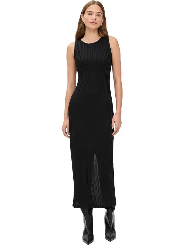 Rag & Bone Natalia Boat Neck Midi Dress - Black
