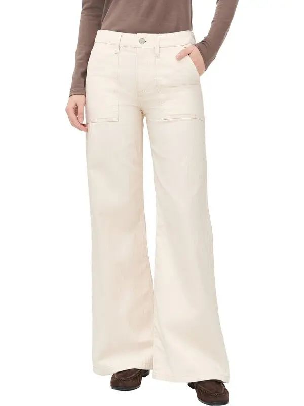 JEANERICA Guell Wide-leg Pants - Chevron Ecru