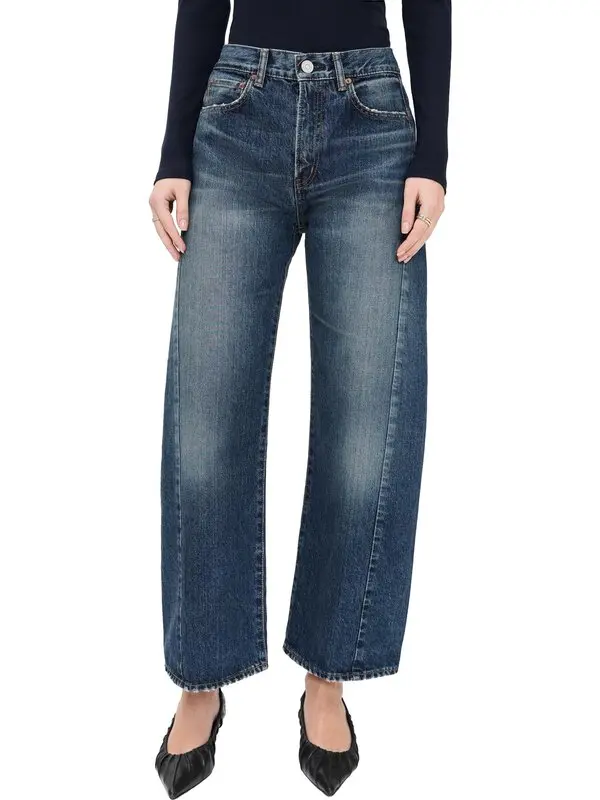 Moussy Vintage Harlem Side Line Cocoon Jeans - Dark Blue