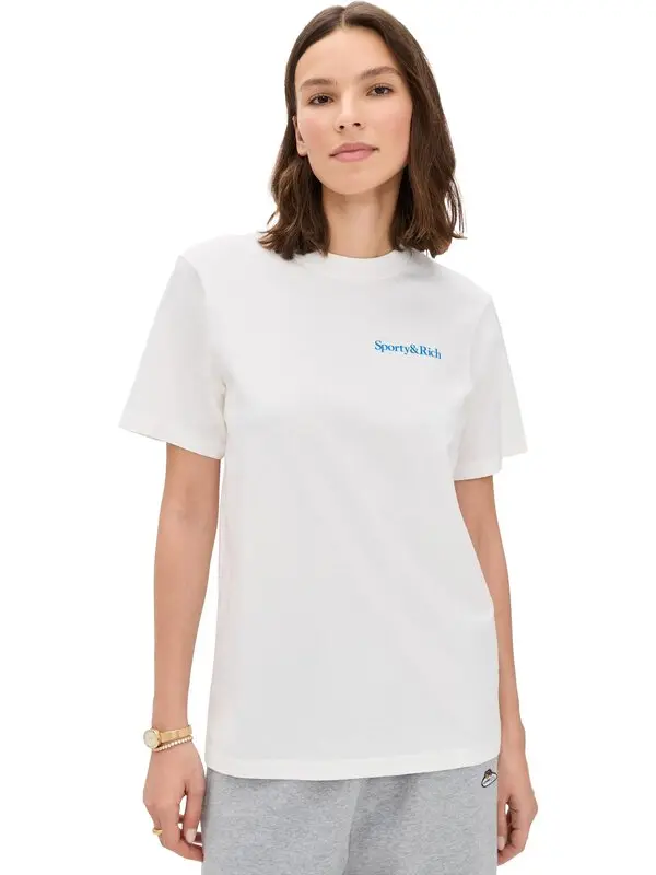 SPORTY & RICH Health Is Wealth T-shirt - White
