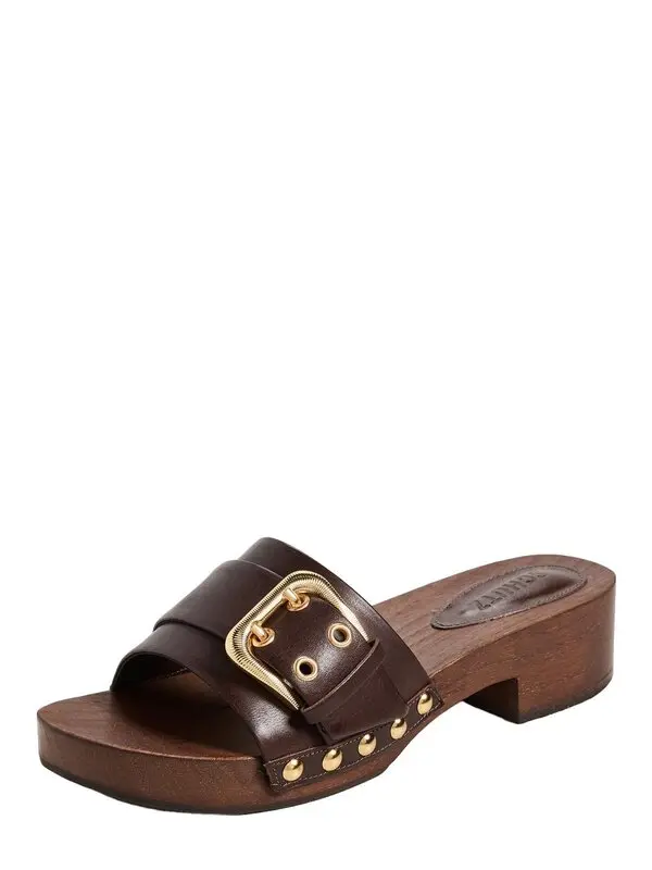 Schutz Irie Clogs - Chestnut Brown