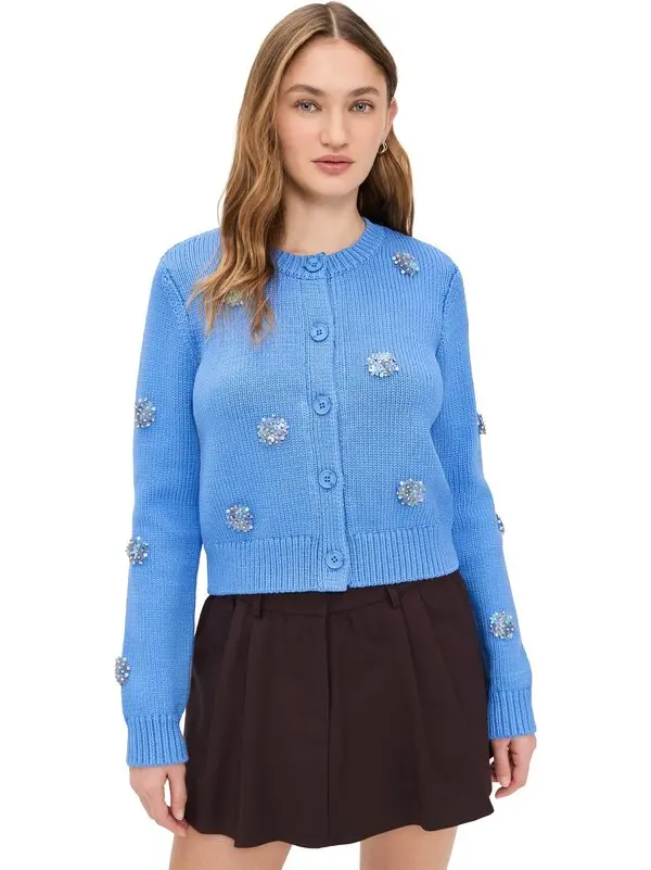 Cinq À Sept Mini Sparkle Dots Piera Cardigan - Cobalt Wave