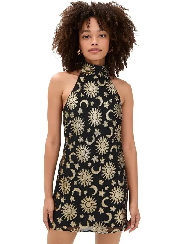 Show Me Your Mumu Lisa Mini Dress - Celestial Shimmer Chiffon