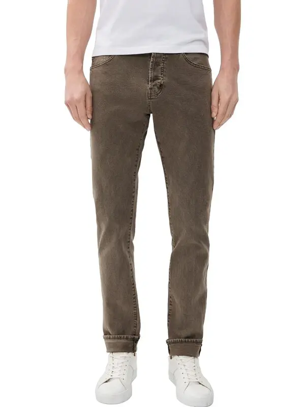 Ag Tellis Modern Slim Stretch Selvedge Denim Jeans - Sulfur Taupe Grey