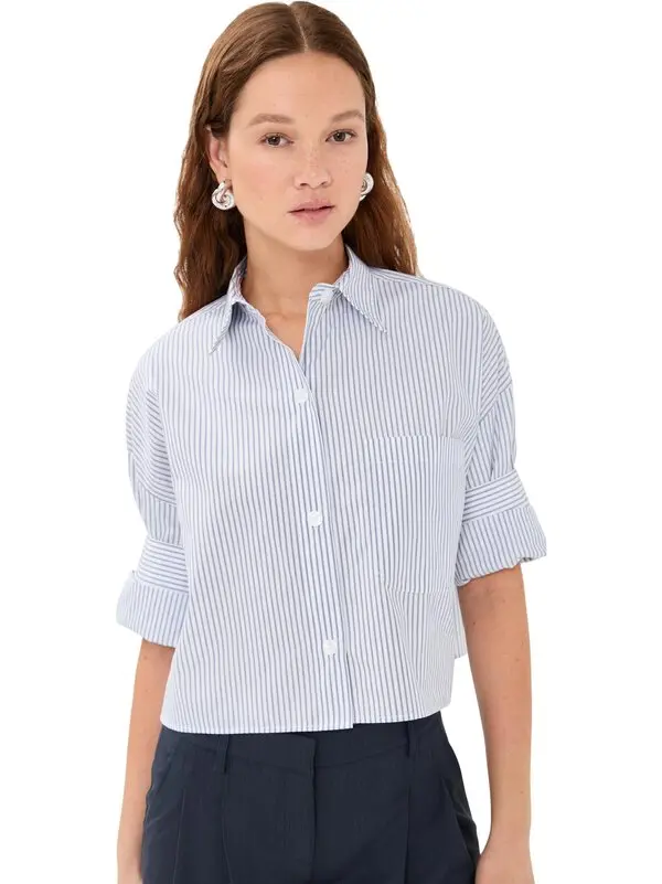 TWP Button-down Shirt - White/midnight