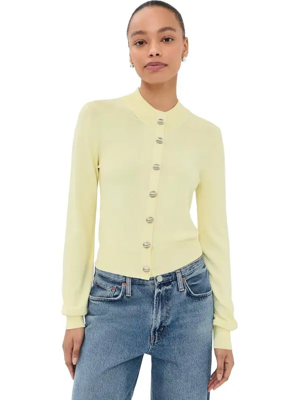 Brandon Maxwell Aubrey Cardigan - Lemon Ice