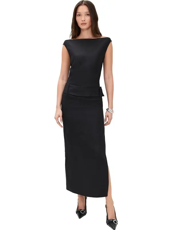 Sir The Label Raquel Off-shoulder Midi Dress - Black